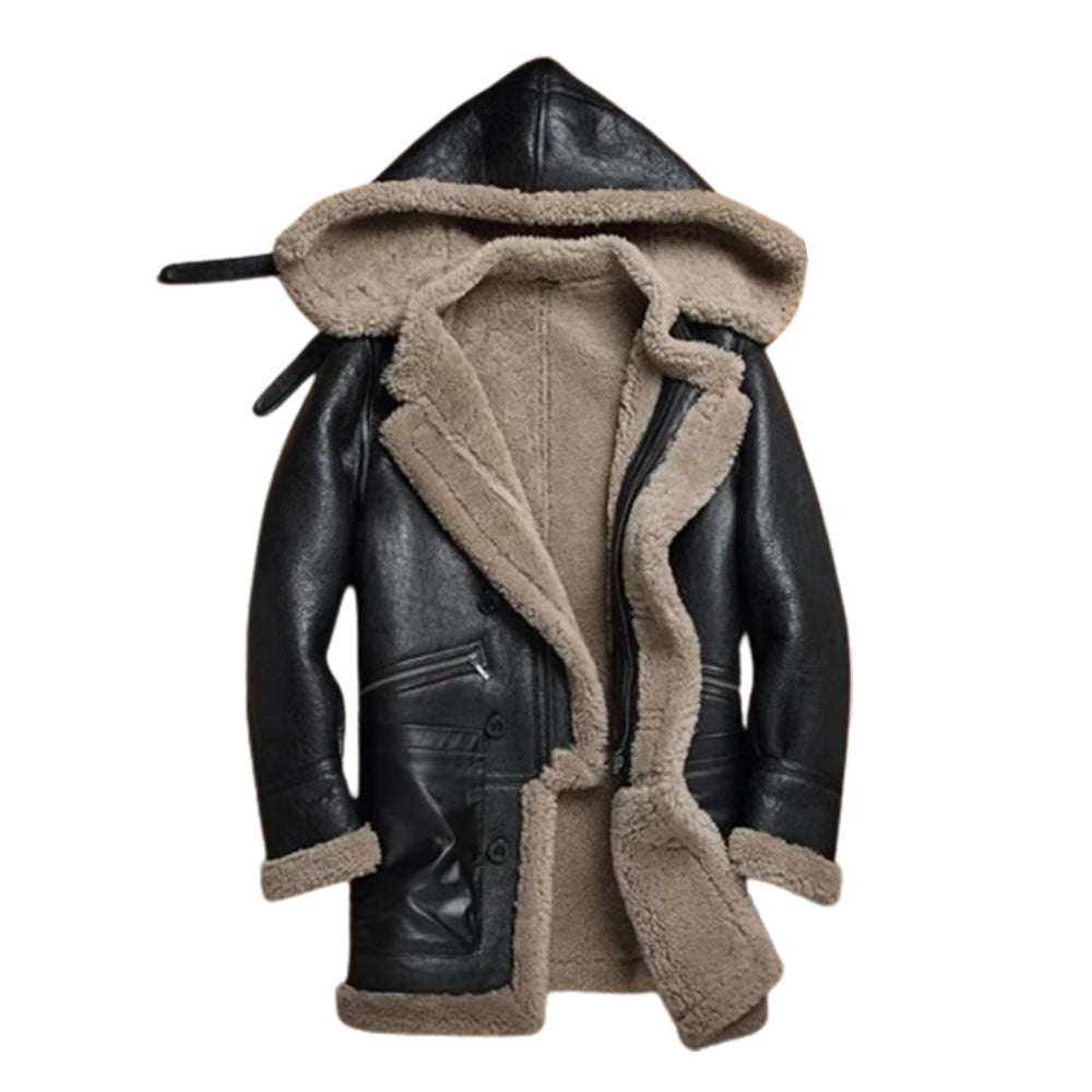Men's B7 Sheepskin Shearling RAF Flight Pilot Leather Coat ...
