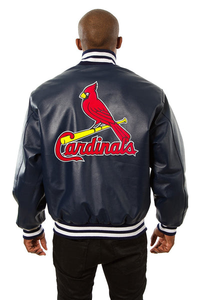St. Louis Cardinals Varsity Navy Blue Leather Jacket – The Jacket Factory